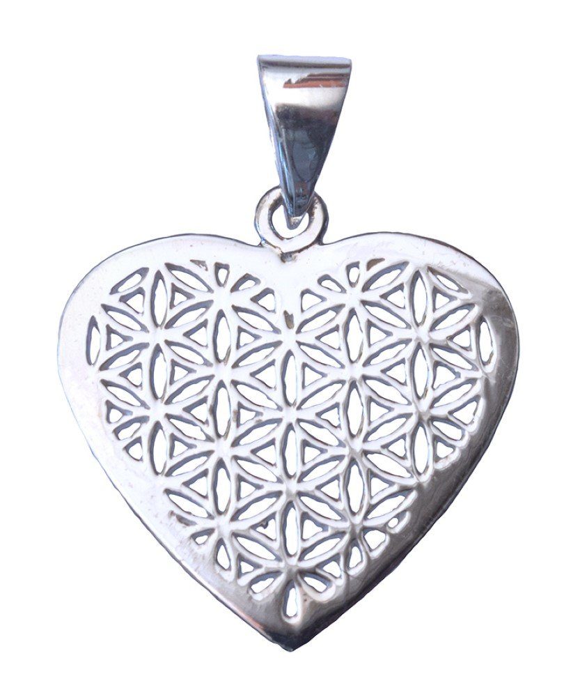 Saraswati Amulett Anhänger "Herz des Lebens" Silber 925 2,0cm, 1,8g.