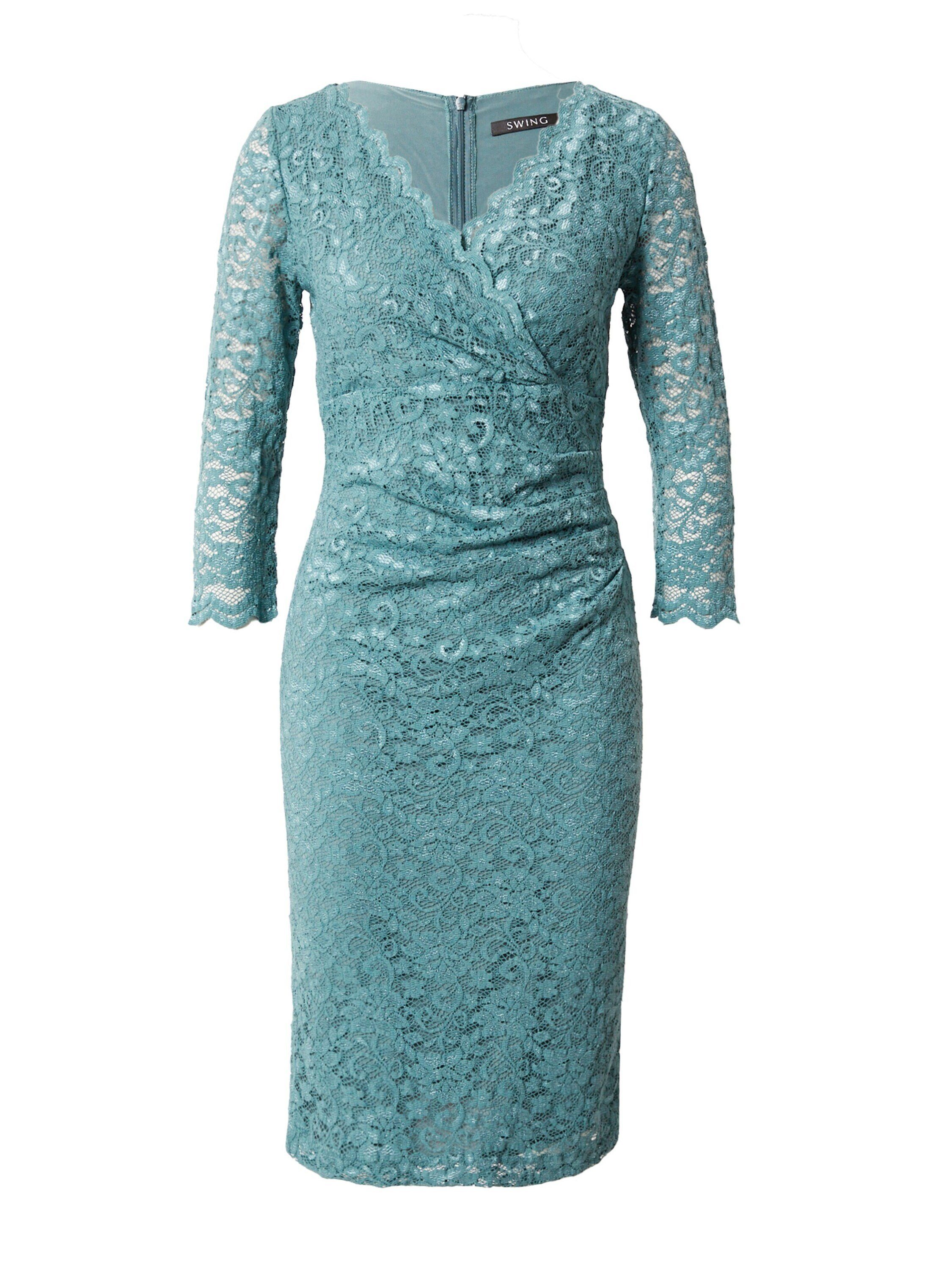 SWING Cocktailkleid (1-tlg) Spitze, Leicht transparent