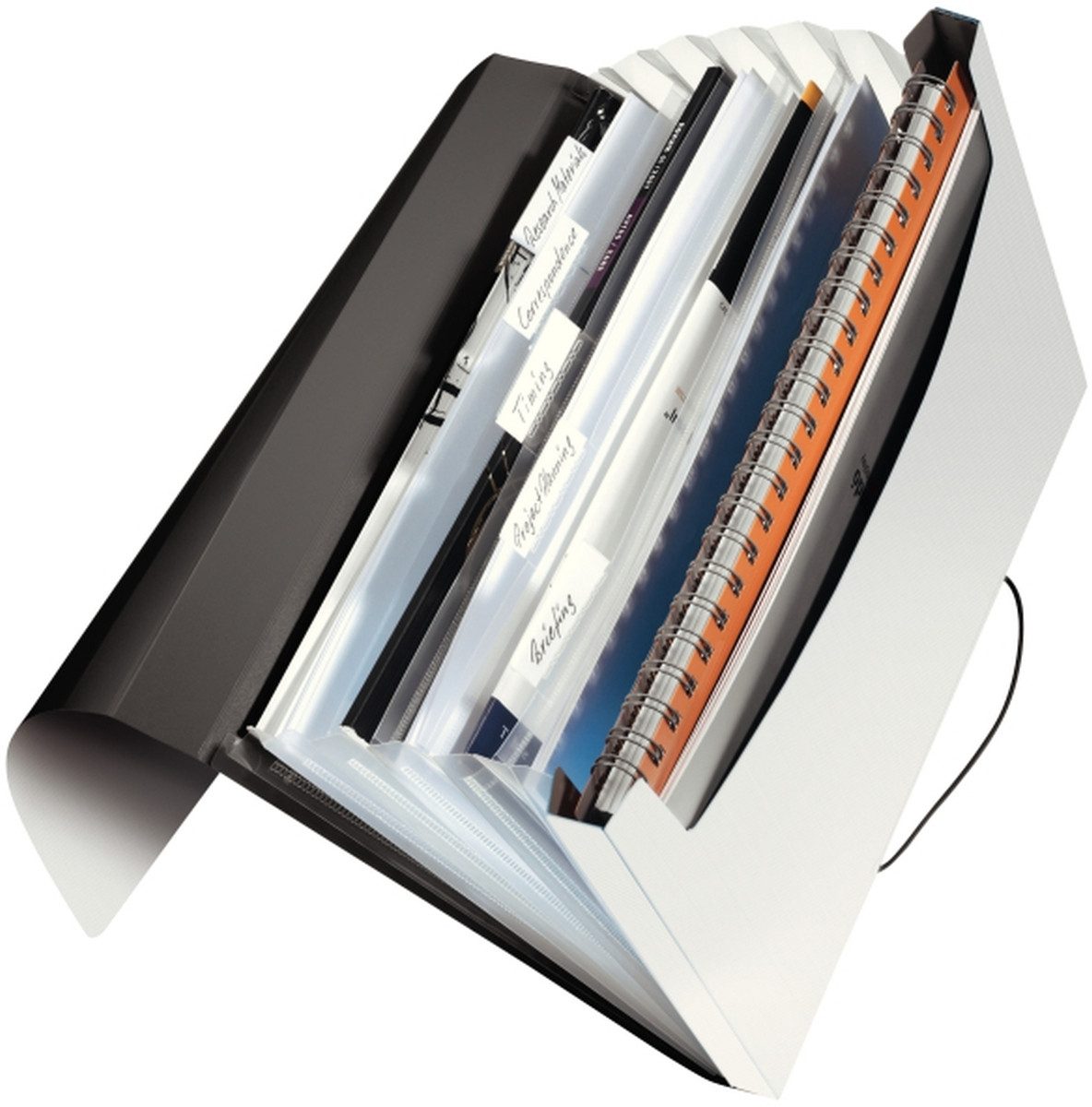 LEITZ Fächermappe Fächermappe Solid A4 PP mit 6 Fächern weiß