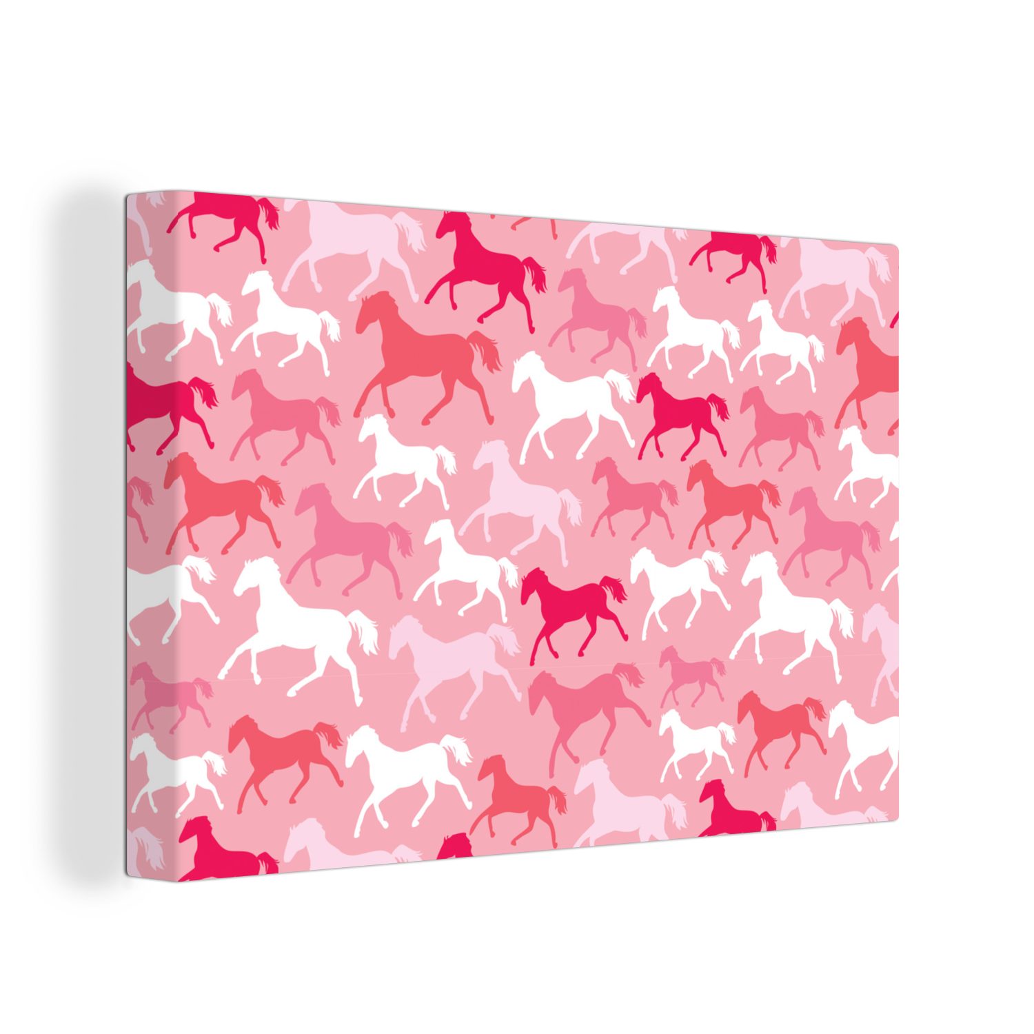 Onemillioncanvasses® Leinwandbild Pferde Rosa Tiere Mädchen
