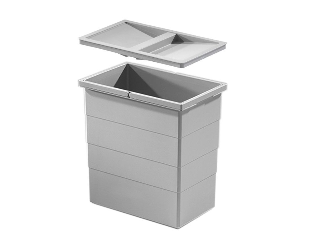 Hailo Mülleimer Hailo Inneneimer 1076129 mit Deckel hellgrau 350x226x350 mm 2 Henkel ...