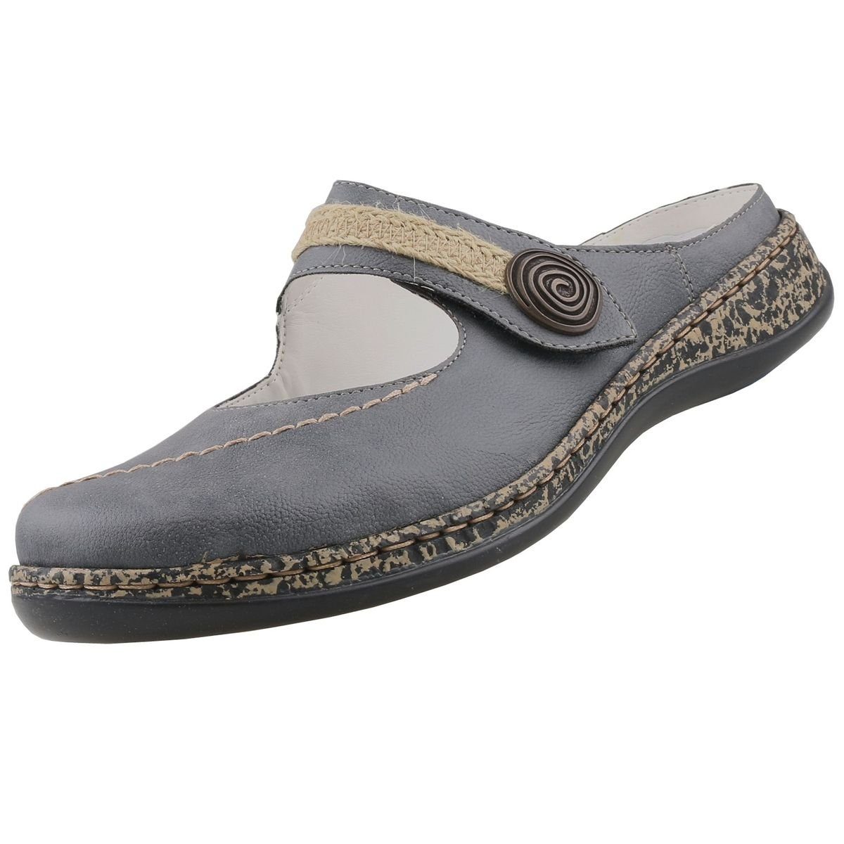 Rieker 46391-14 Clog, Weiches Leder-Fußbett