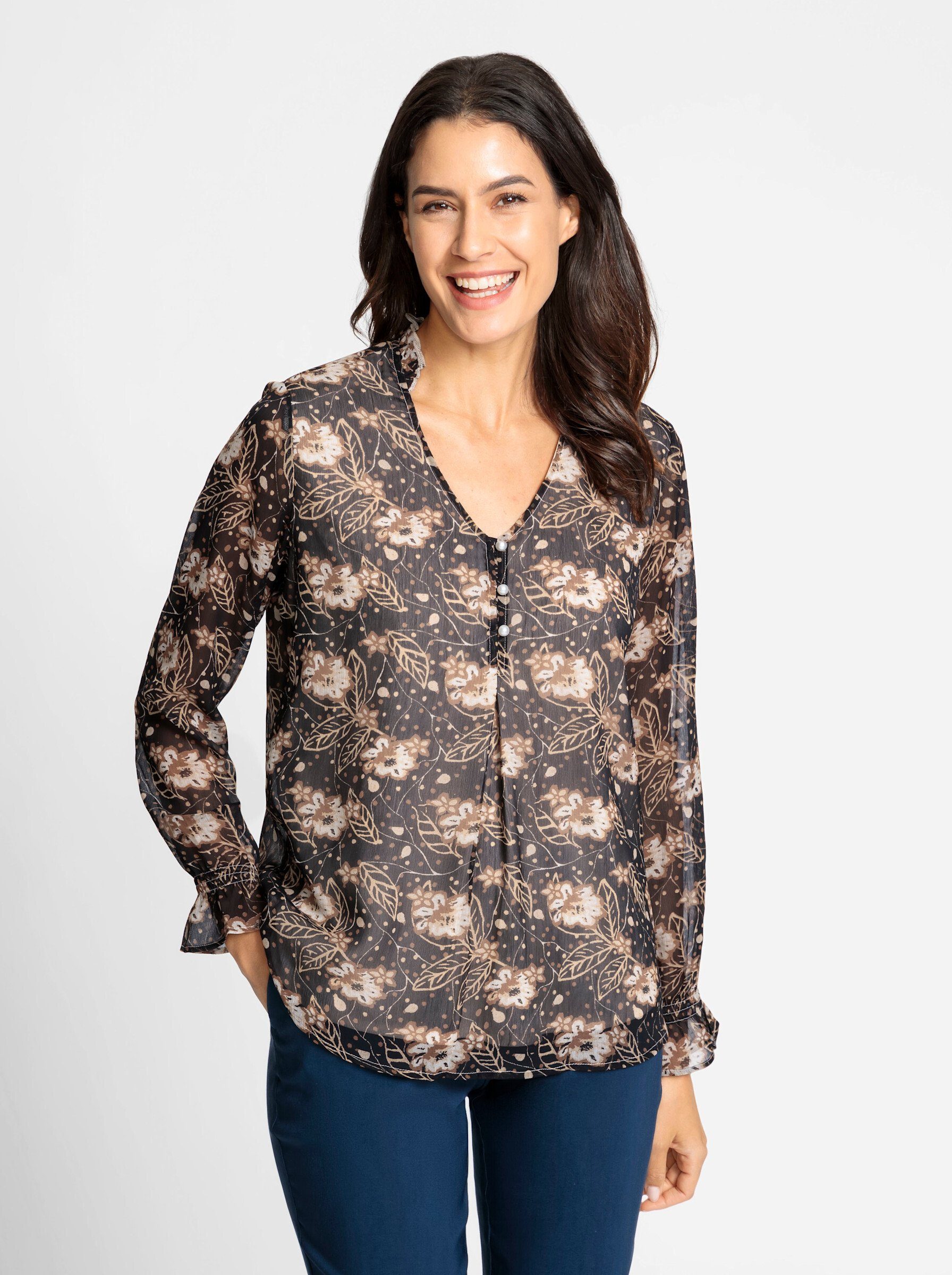 Witt Klassische Bluse Bluse Fließende Chiffon Qualität