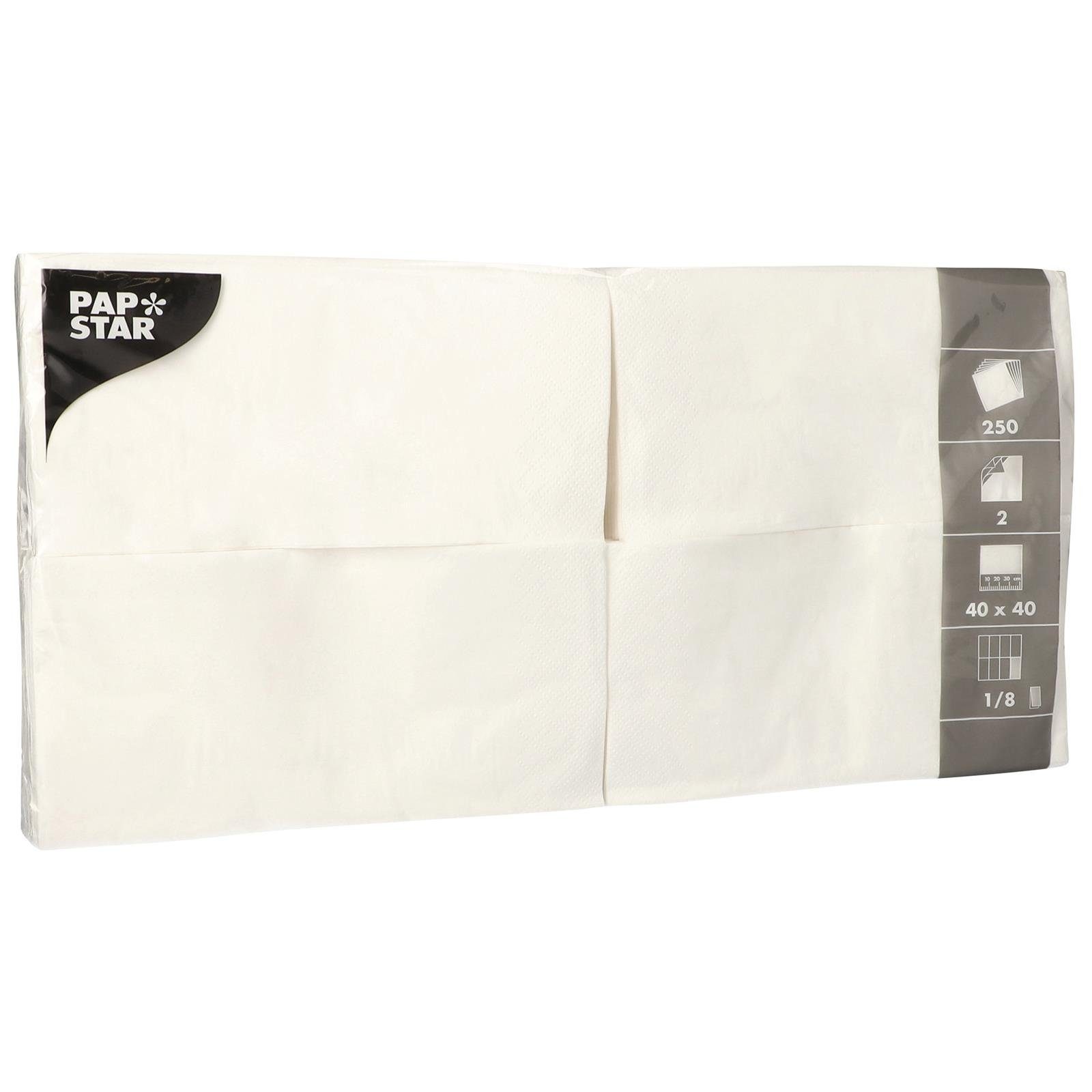 Papstar Papierserviette 250 Servietten 2 Lagig 18 Falz 40 Cm X 40 Cm
