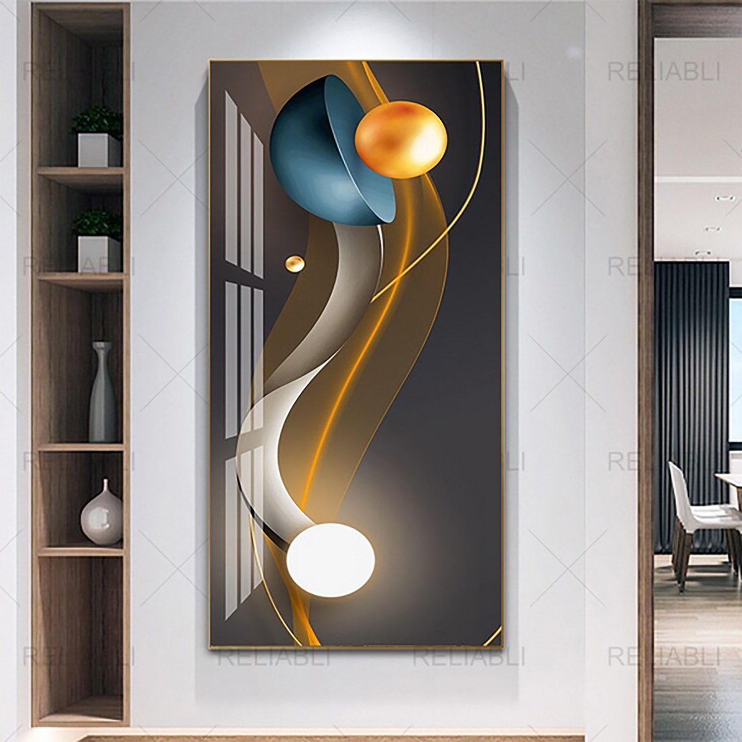 TPFLiving Kunstdruck (OHNE RAHMEN) Poster - Leinwand - Wandbild, Abstrakte geometrische Formen ...