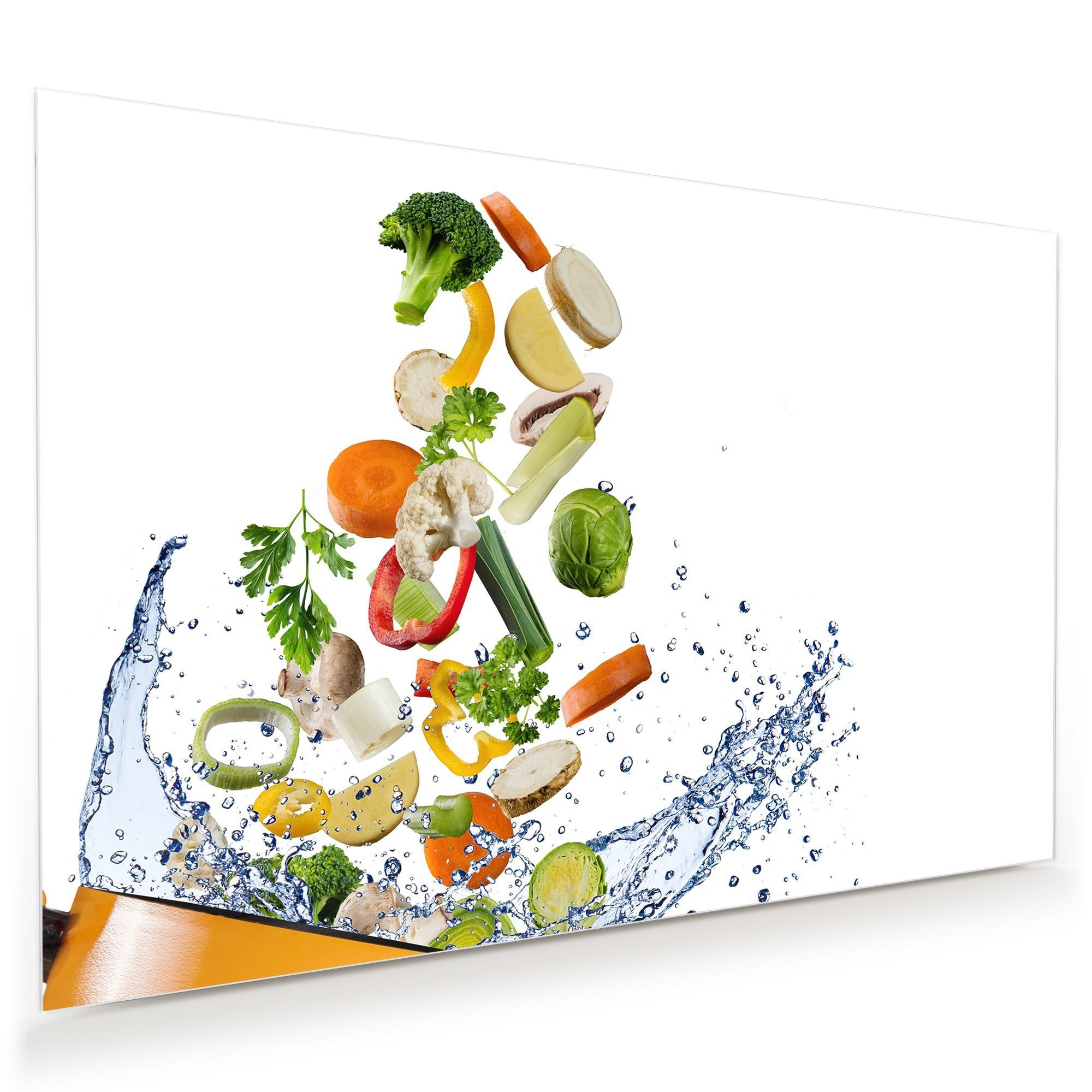 Primedeco Glasbild Wandbild Gemüse Aus Top Mit Wasser Mit Aufhängung
