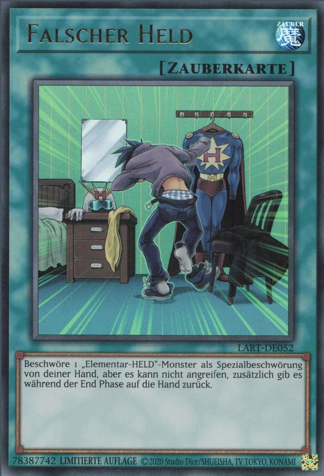 Recollectibles Sammelkarte Yugioh Karte Falscher Held Deutsch Yu Gi Oh
