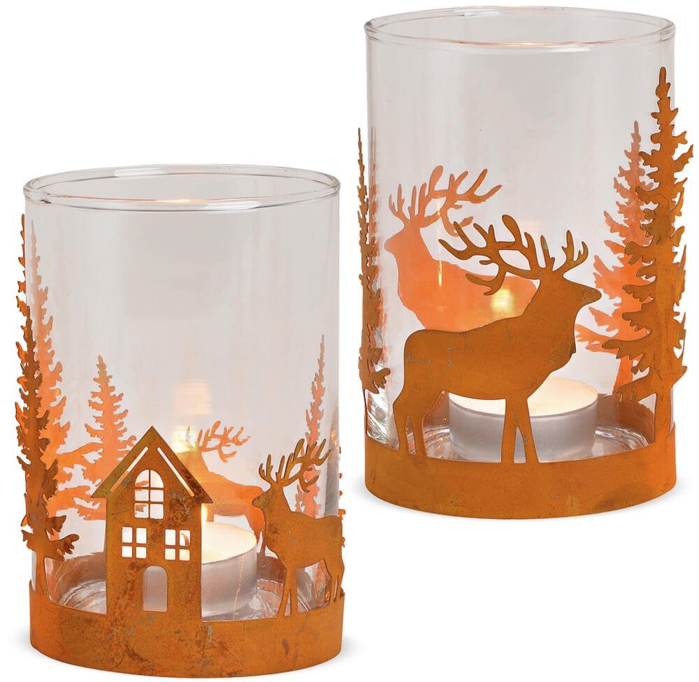 Matches21 Home And Hobby Kerzenhalter Kerzengläser Windlichter Winterwald