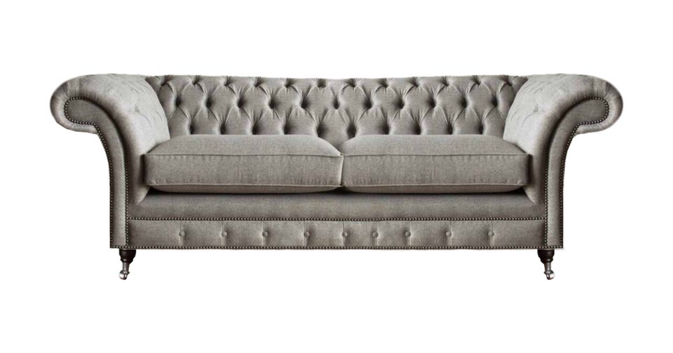 Jvmoebel Chesterfield Sofa Grau Möbel Luxus Sofa Couch Zweisitzer