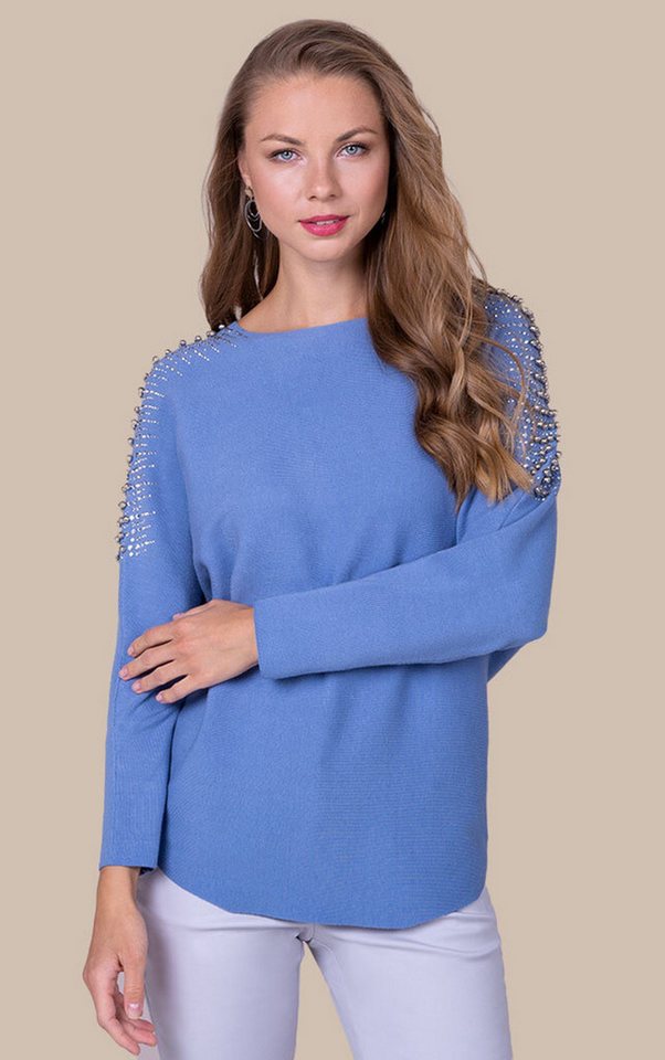 Passioni Strickpullover Lässiger Pullover Mit Markanter Nieten Und