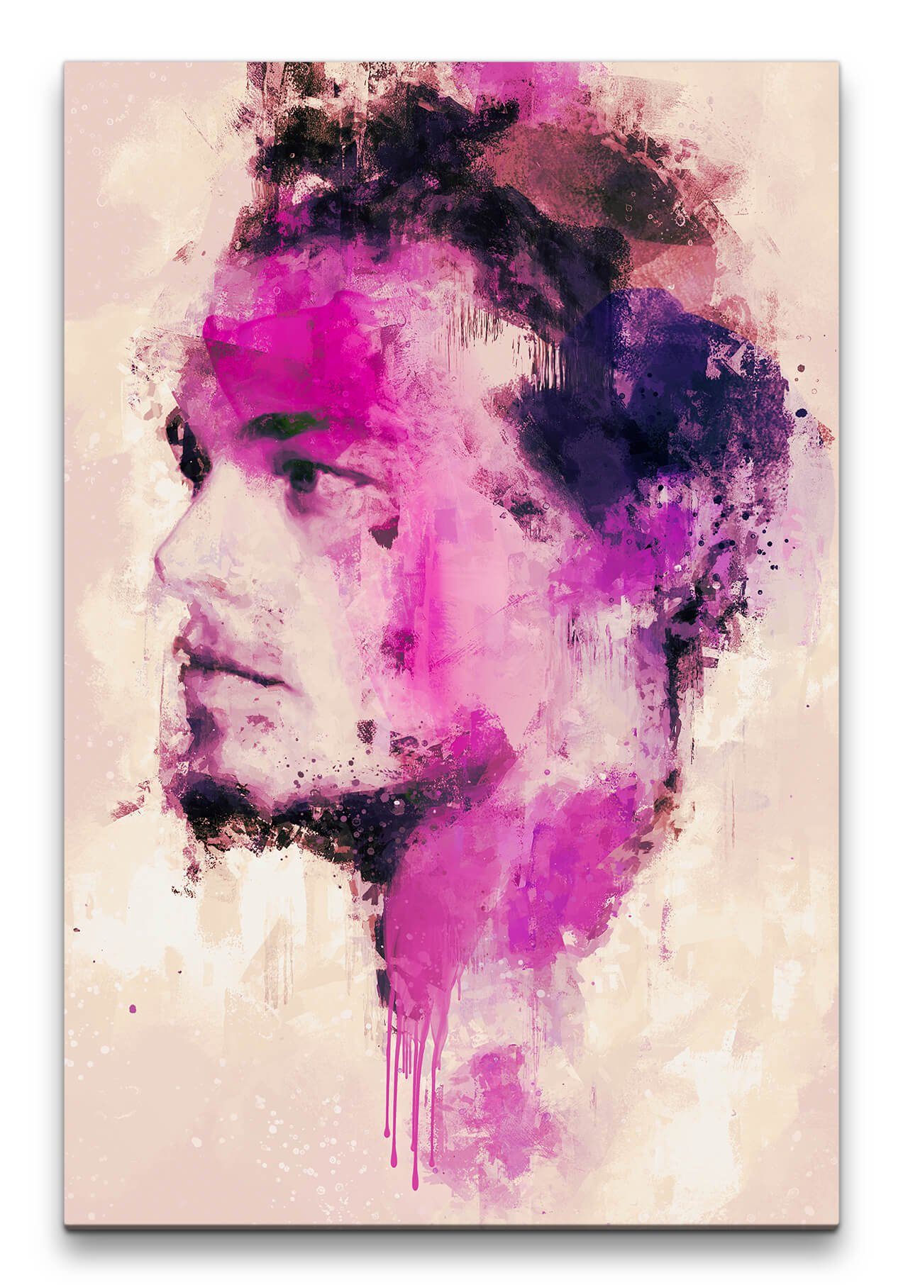 Sinus Art Leinwandbild Leonardo Dicaprio Porträt Abstrakt Kunst