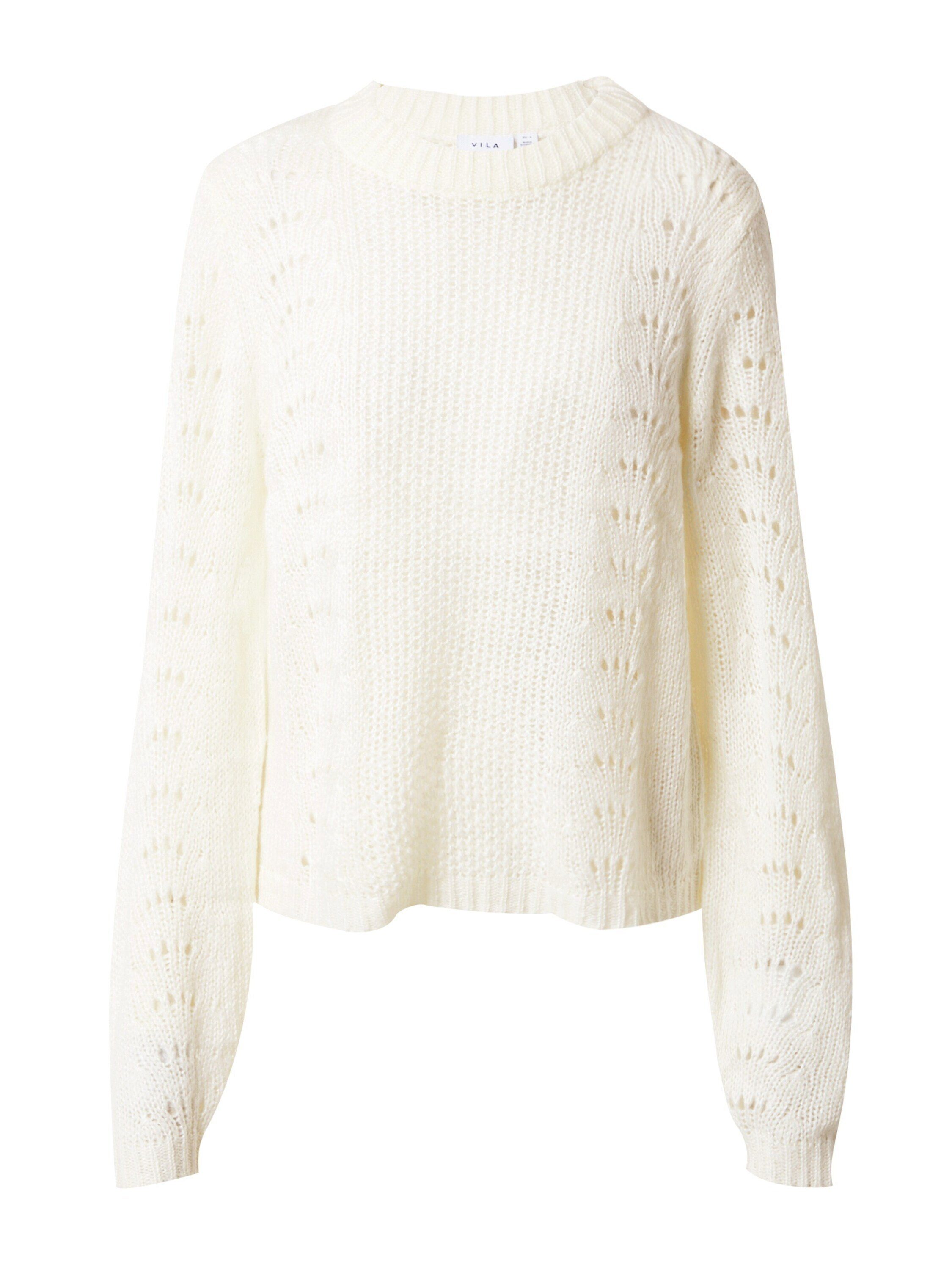 Vila Strickpullover Chai (1-tlg) Lochmuster, Leicht transparent
