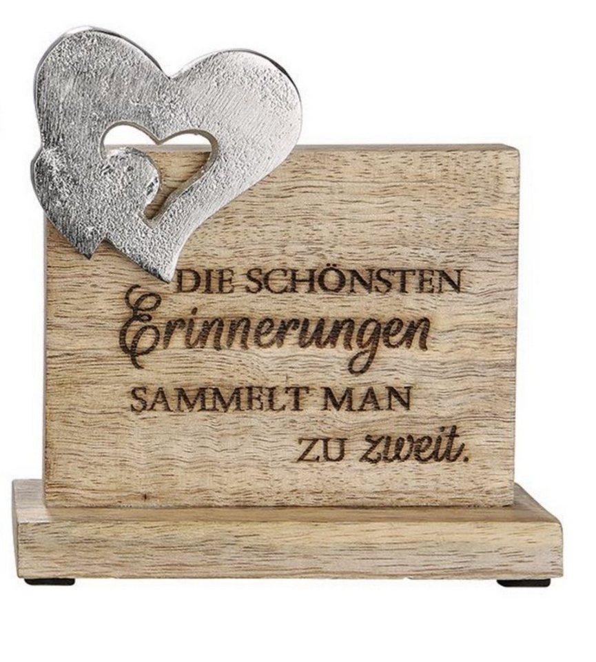 Gilde Dekoobjekt Edler Liebe Aufsteller Mango Holz Und Metall