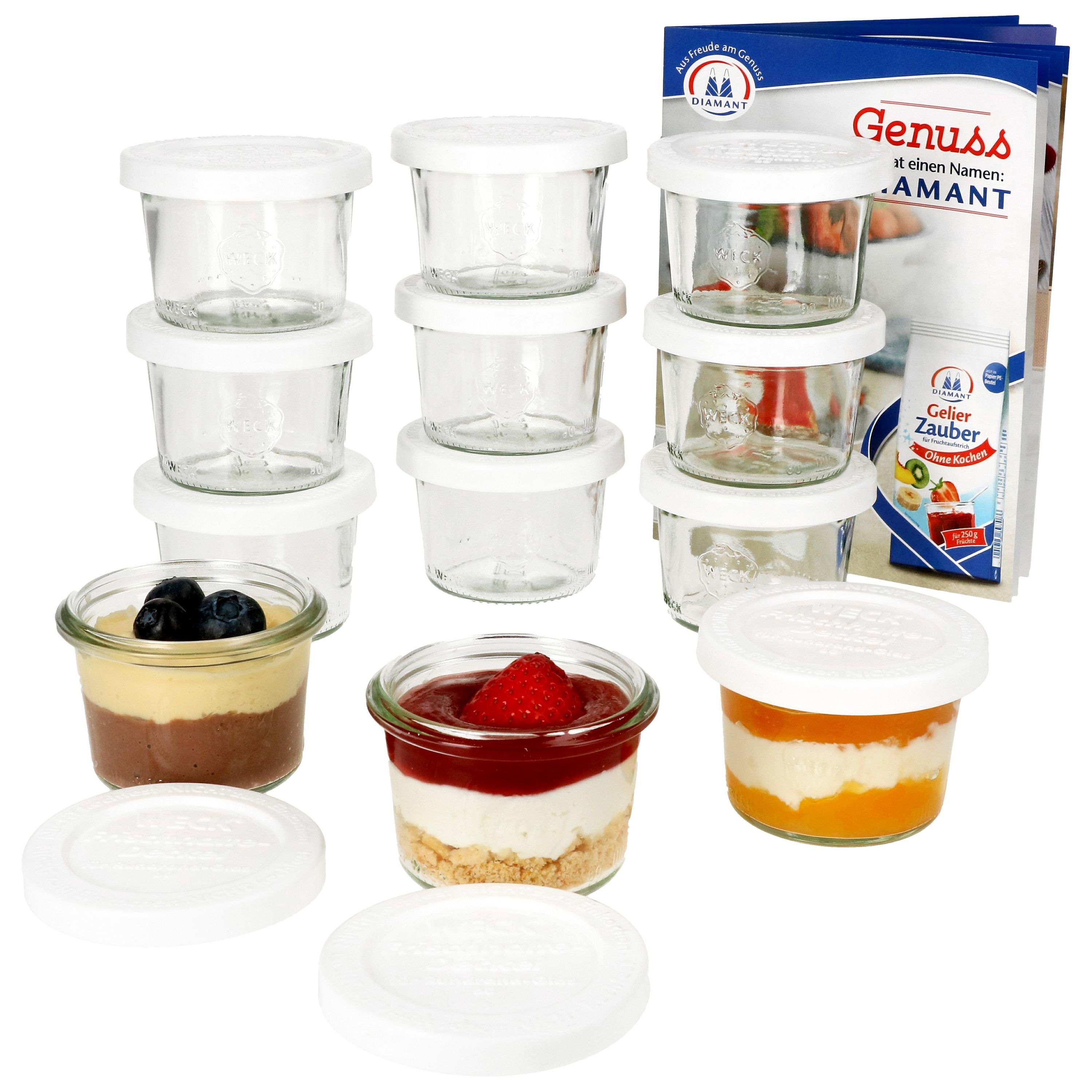 Mambocat Einmachglas Mambocat 12er Set Weckgläser Sturzglas Mit