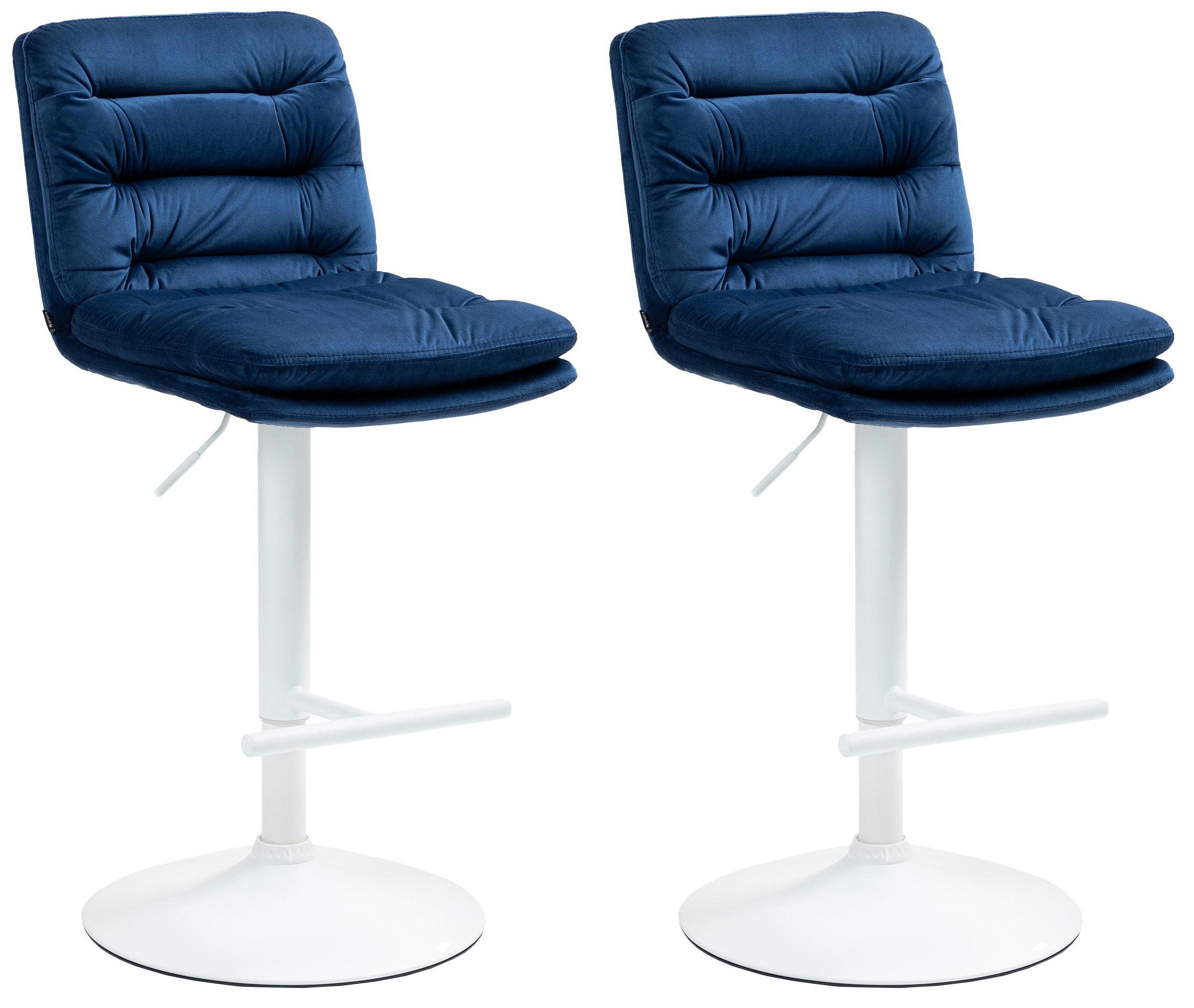 CLP Barhocker Damar (2er Set, 2 St., 2er), mit Samtbezug, drehbar und höhenverstellbar