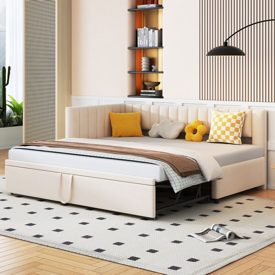 Modfu Schlafsofa Daybett Tagesbett Mit Ausziehbarem Tagesbett 90