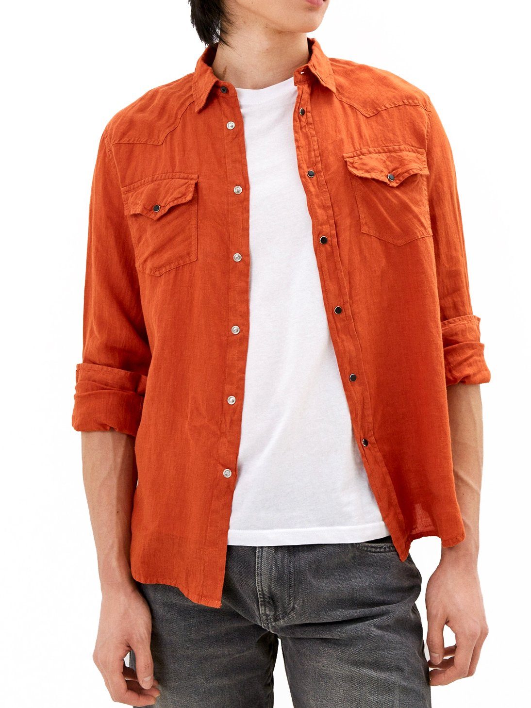 Diesel Langarmhemd Regular Fit Leinenhemd - S-EAST-LONG-LIN