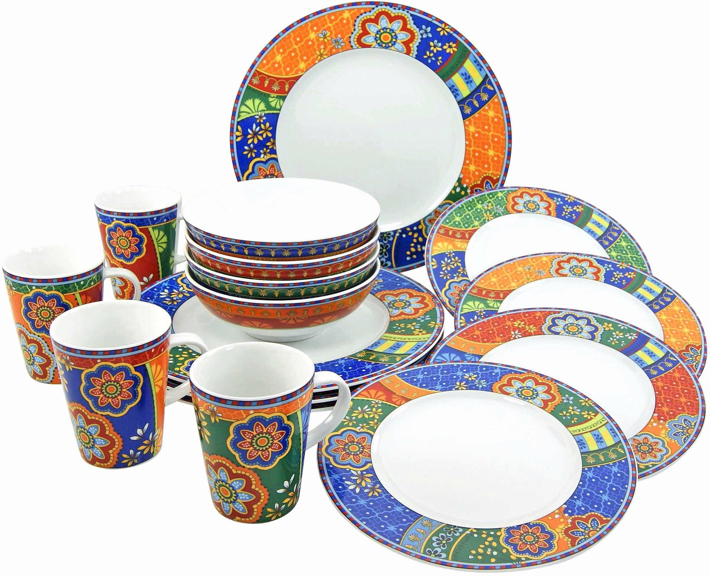 Creatable Kombiservice Crazy 16 Tlg Porzellan Mikrowellengeeignet