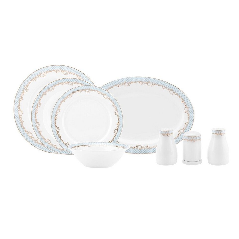 Karaca Geschirr Set Karaca Rocco 56 Teiliges New Bone Geschirrset Für