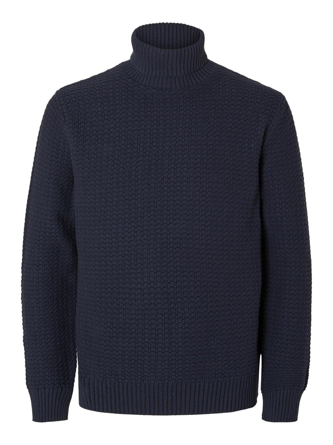 SELECTED HOMME Sweatshirt SLHTHIM LS KNIT STRUCTURE ROLL NECK