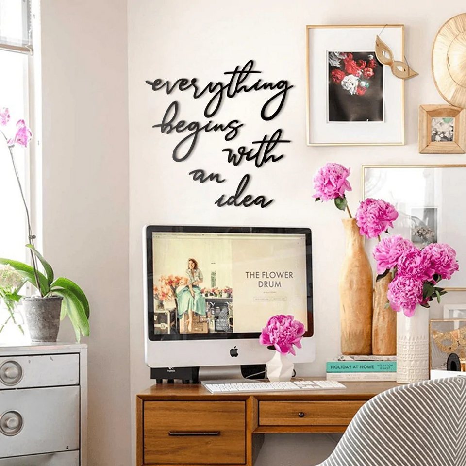 Hoagard Metall Wanddekoobjekt Everything Begins With An Idea