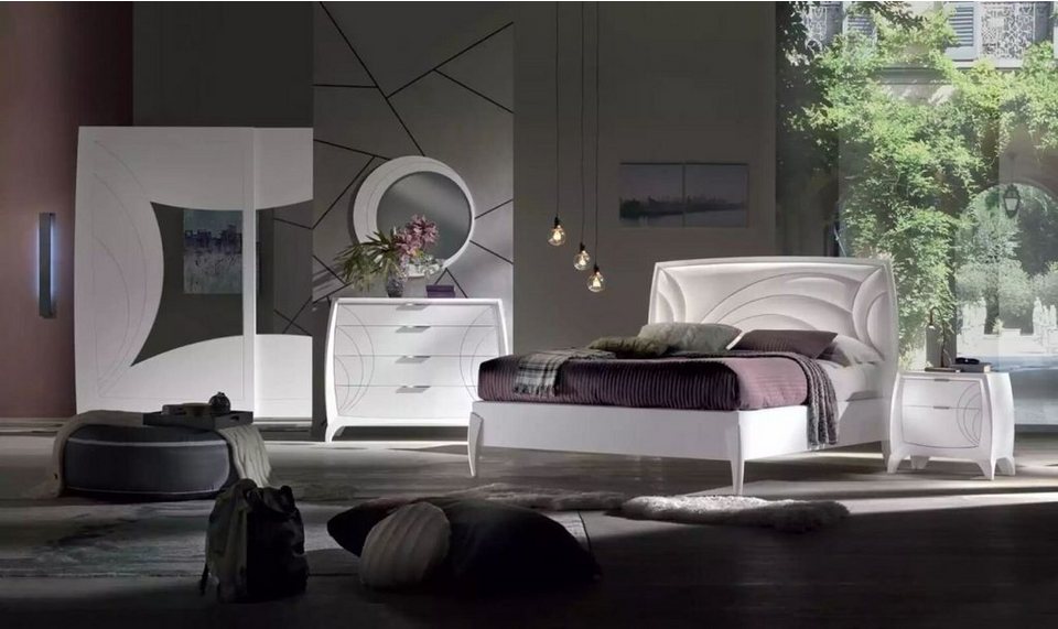 Jvmoebel Komplettschlafzimmer Schlafzimmer Set Bett 2x Nachttisch