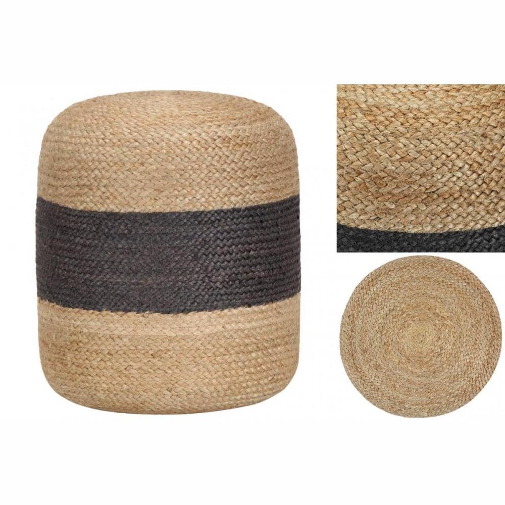 Vidaxl Fußhocker Handgefertigter Sitzpuff Dunkelgrau 40 X 45 Cm Jute
