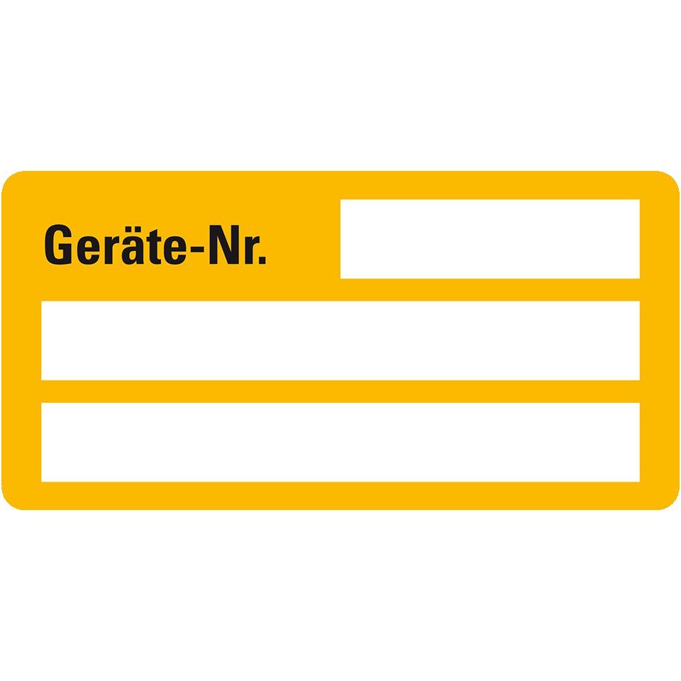 König Werbeanlagen Hinweisschild Inventaretikett Geräte Nr., gelb, 3M Scotchcal ...