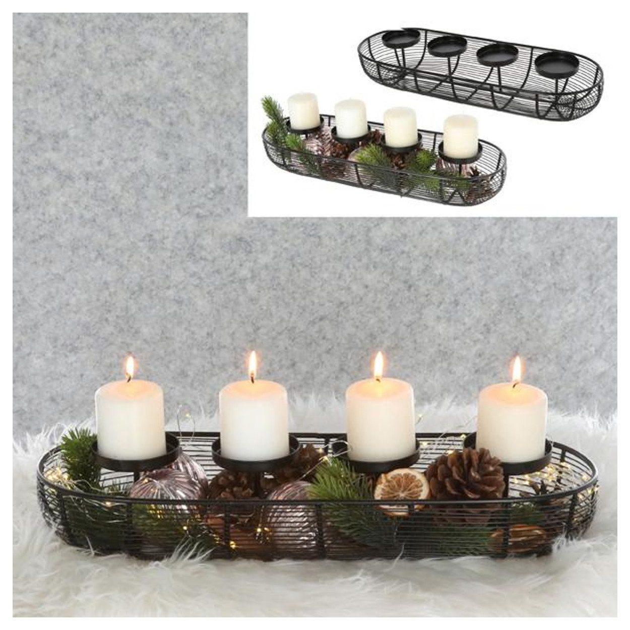 Macosa Home Adventskranz Adventskranz Schwarz Oder Weiß Metall 50 Cm