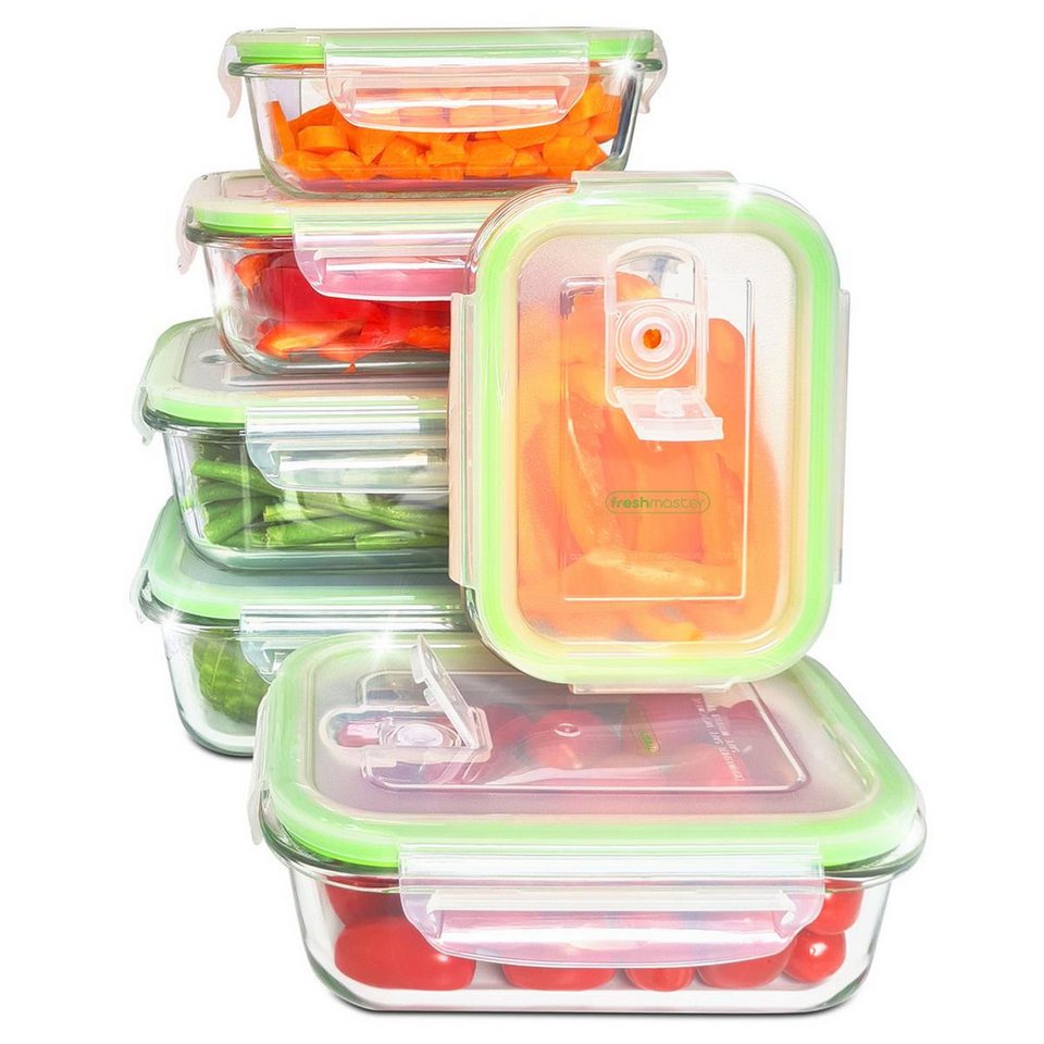 Fresh Master Frischhaltedose 12 Tlg Glas Vorratsdosen Set