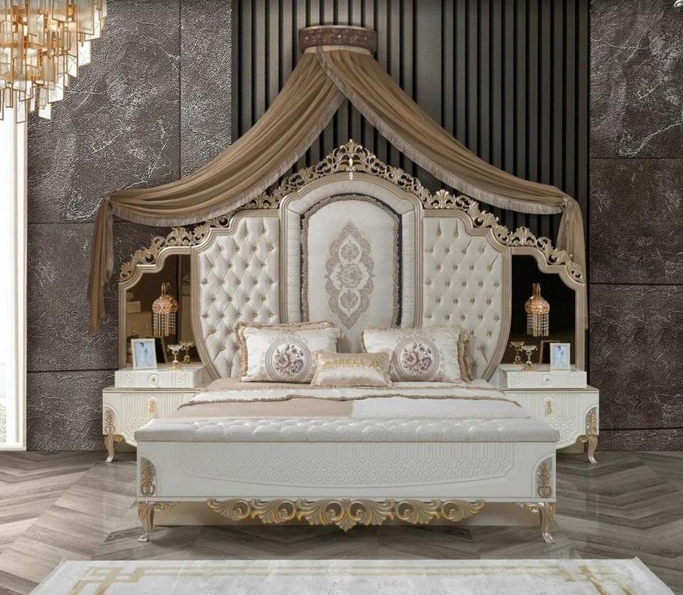 Jvmoebel Schlafzimmer Set Schlafzimmer Set Bett Mit Bank 2x Nachttische