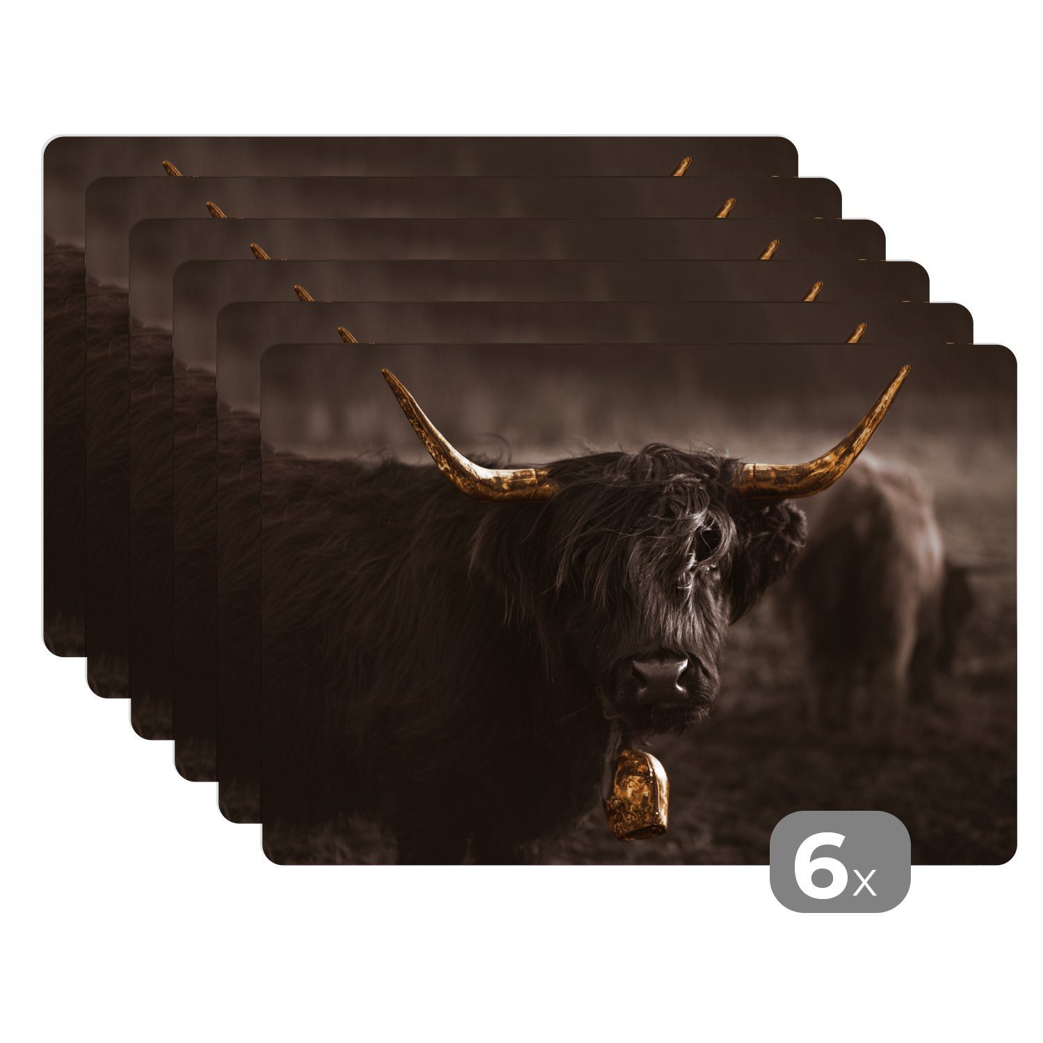 Platzset Scottish Highlander Tier Schwarz Und Weiß Muchowow 6
