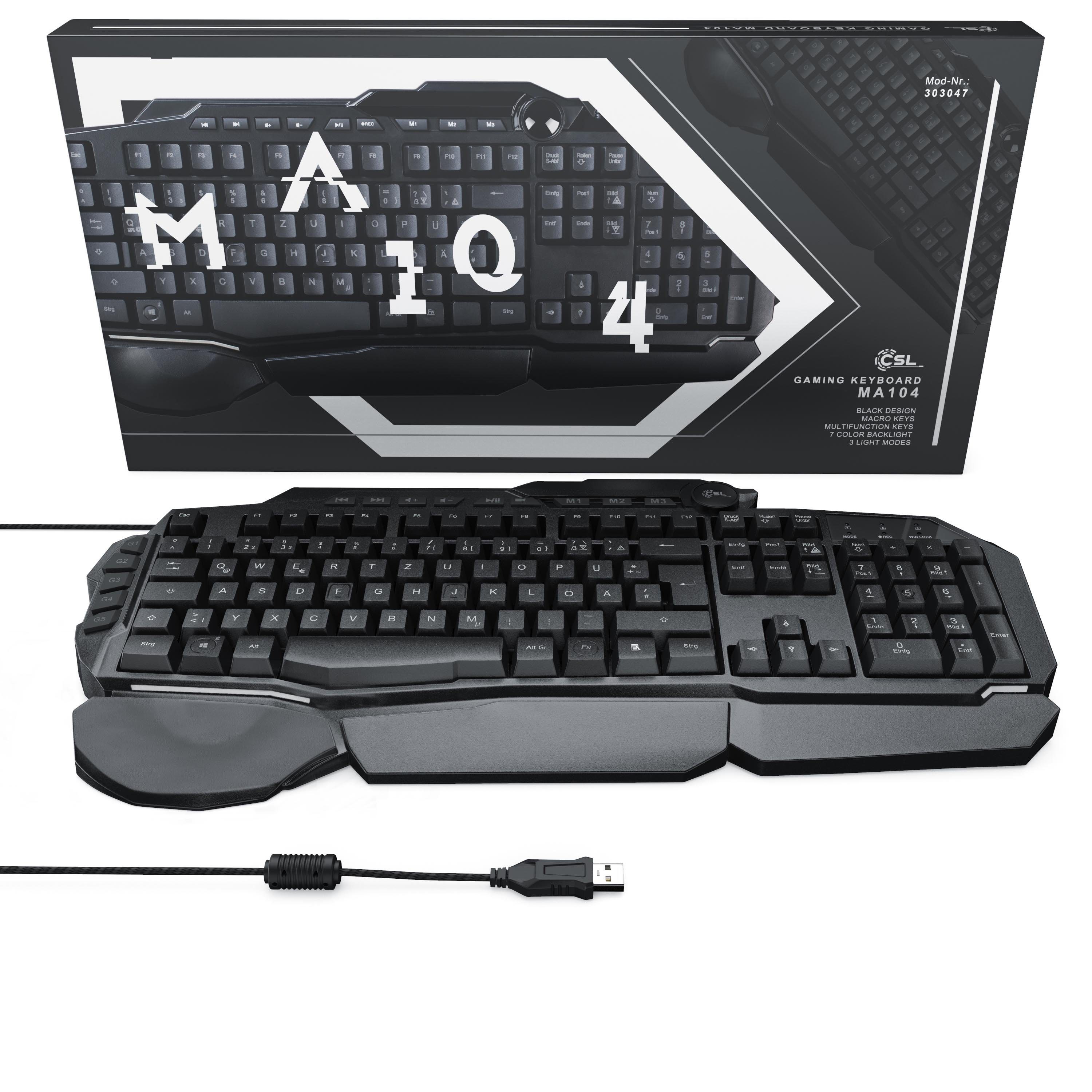 CSL Tastatur- und Maus-Set, Keyboard & USB Mouse Gaming Bundle MA104 ...