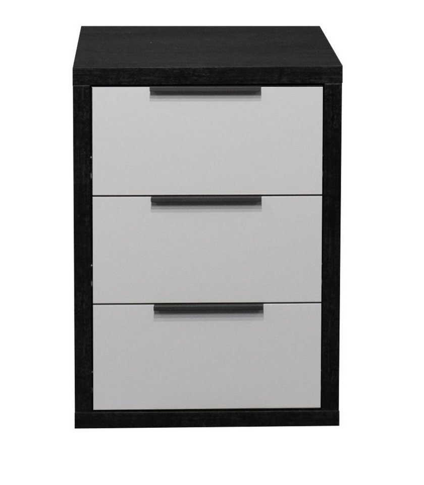 Möbelando Nachtkommode Clyde Bxhxt 49x70x45 Cm In Flamed Wood Black