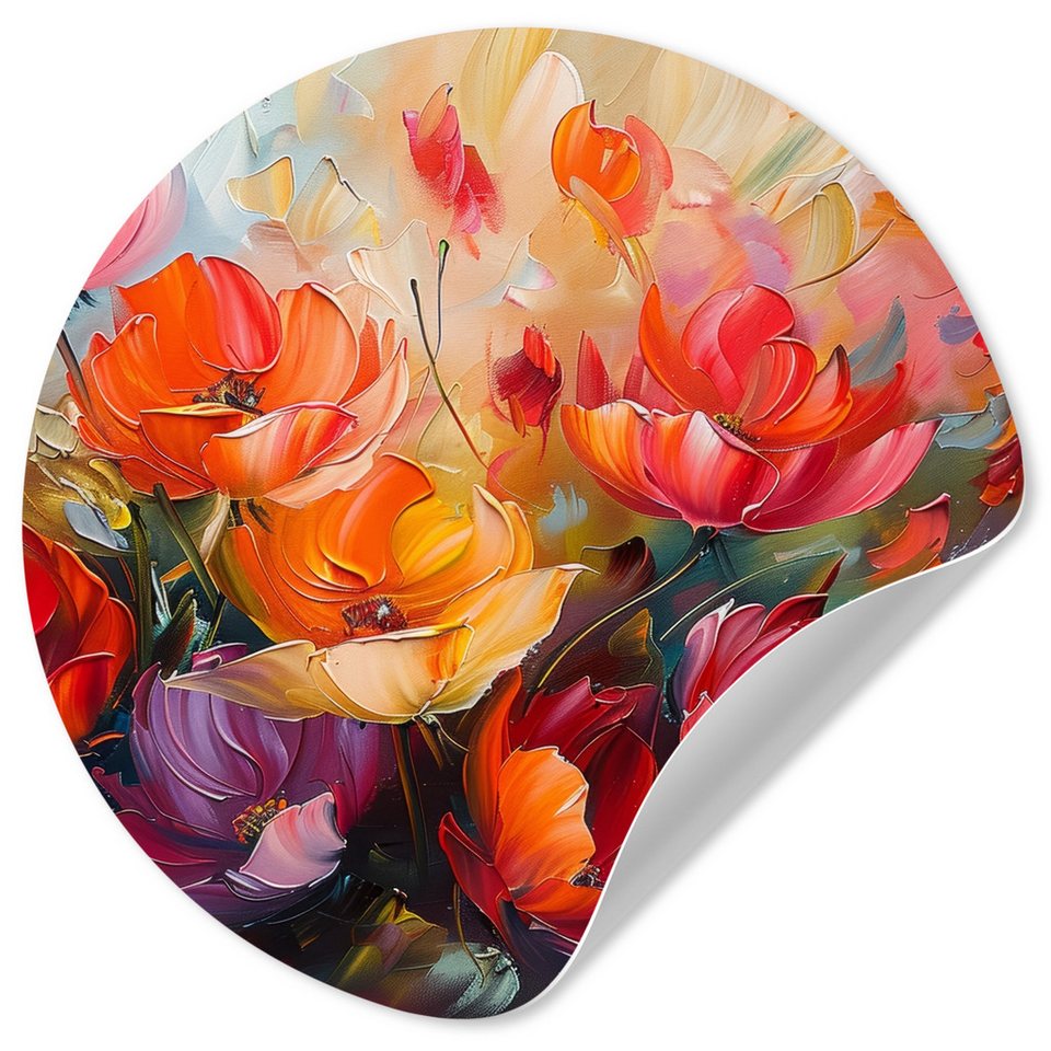 Muchowow Wandsticker Blumen Bunt Malerei Abstrakt Kunst 1 St
