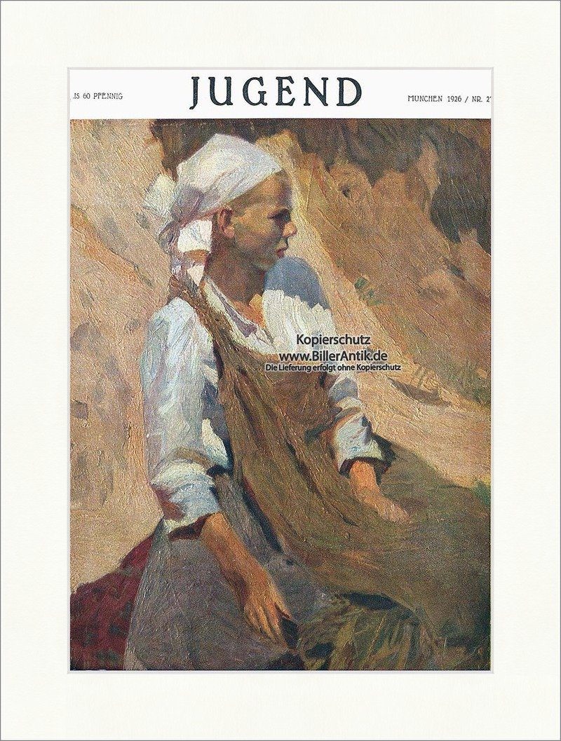 Kunstdruck Titelseite der Nummer 27 von 1926 Albert Weisgerber Frau ...