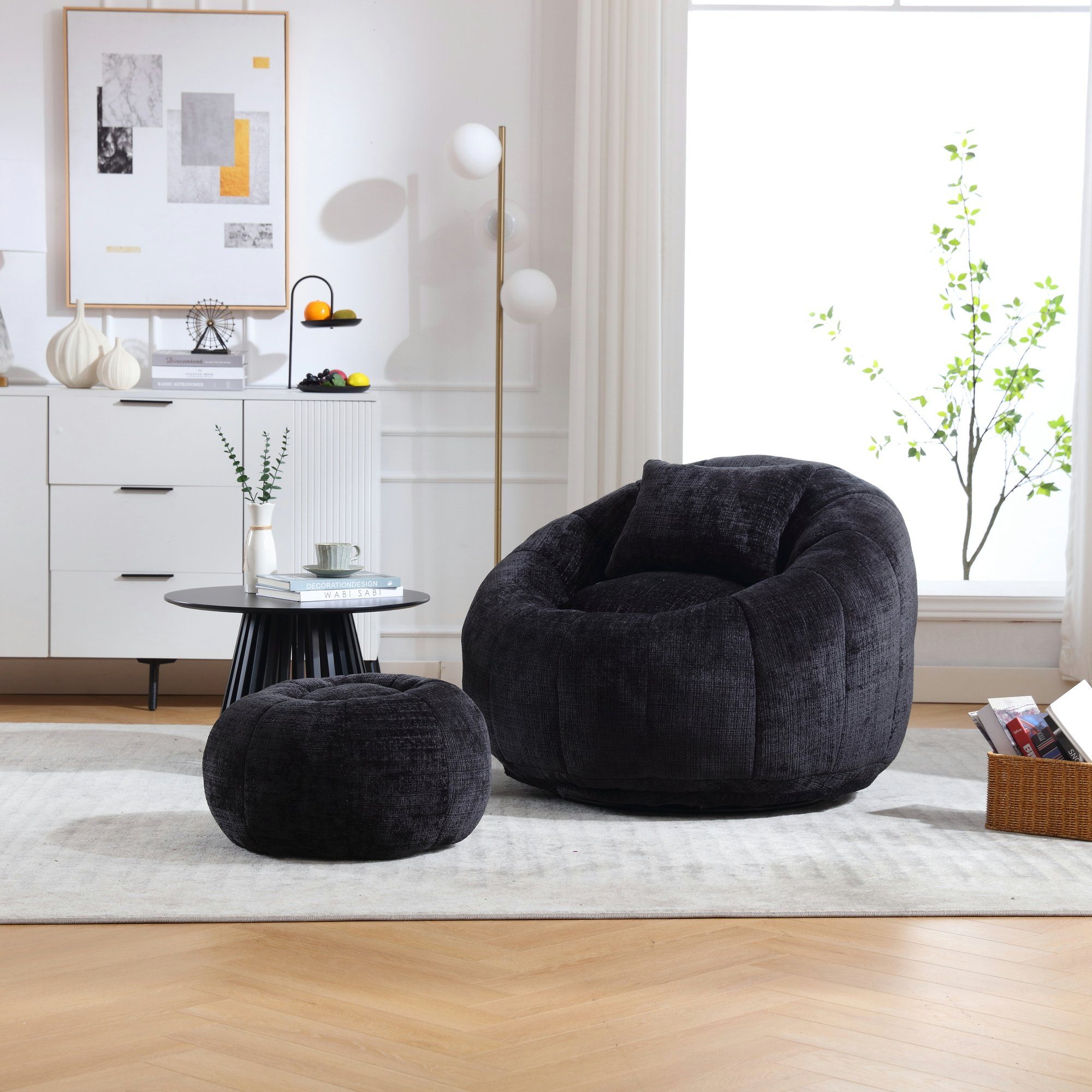 Flieks Sitzsack (Set, 3 St., mit 1 Hocker & 1 Kissen), Bean Bag 360 ...