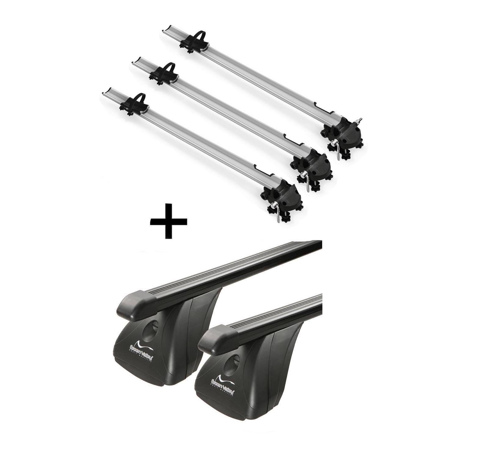 VDP Dachträger, 3x Fahrradträger Bike Pro + Dachträger Original Stahl kompatibel mit Opel Astra ...