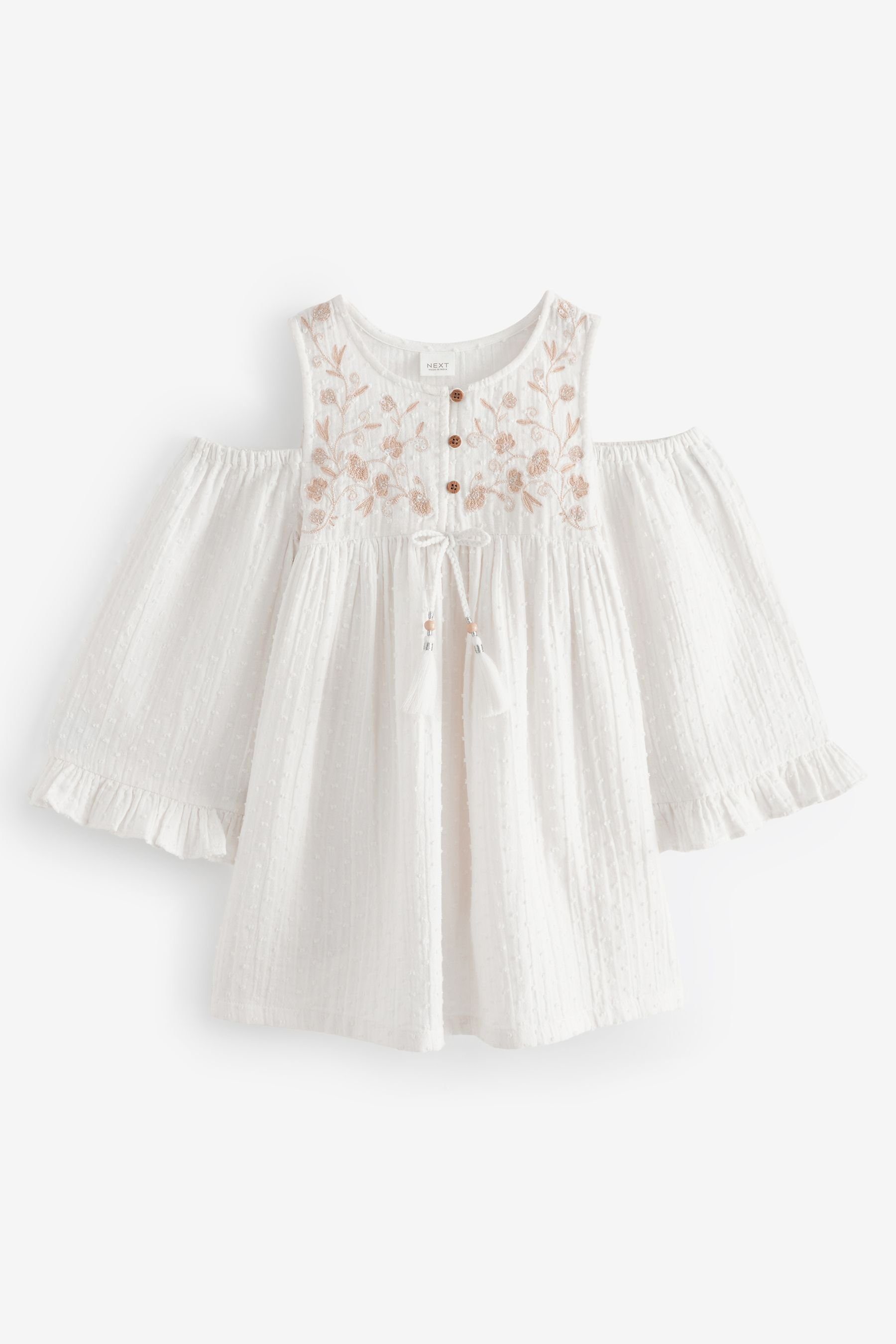 Next Sommerkleid Schulterfreies Kleid Mit Stickerei 1 Tlg Otto