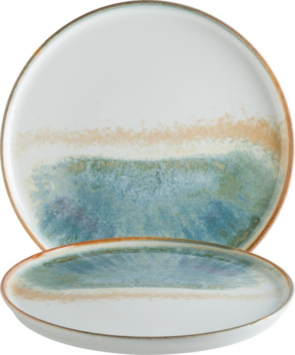 Bonna Speiseteller 6x Bonna Fium Hygge Weiß Aquarel Teller Speiseteller 28 cm, (6 St)