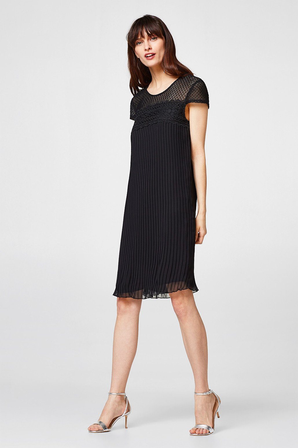 Esprit Collection Plissee Kleid Mit Zarter Häkelspitze Online Kaufen Otto