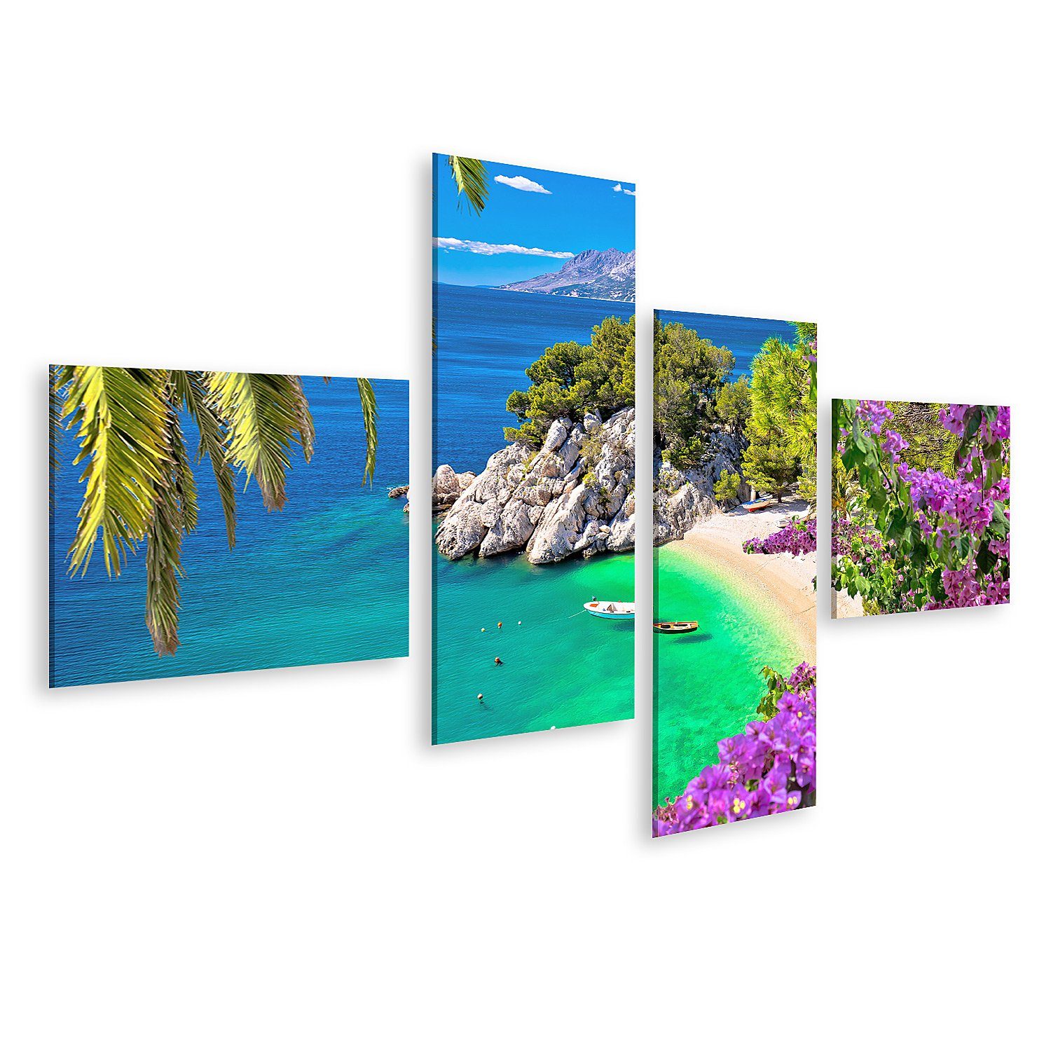 islandburner Leinwandbild Bild auf Leinwand Idyllischer Strand Punta Rata Brela Luftaufnahme ...