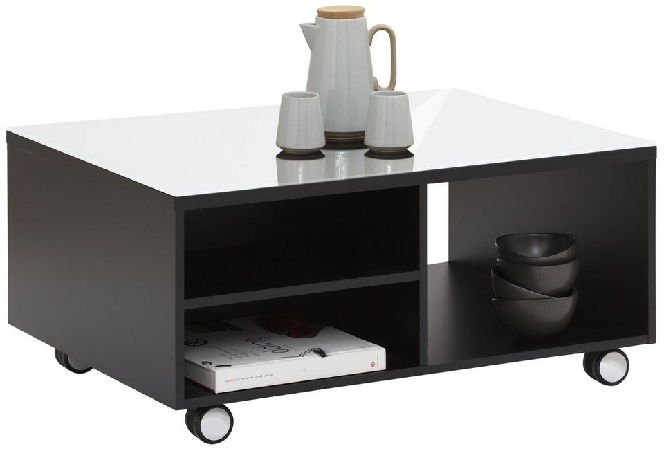 Möbelando Couchtisch 20633768 In Schwarz Matt Weißglas Mit 2