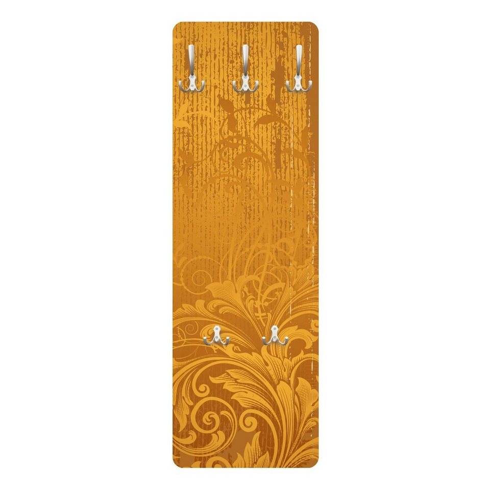 Bilderdepot24 Garderobenpaneel Gold Kunst Muster Goldene Flora Design