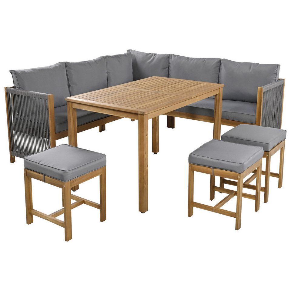 Modfu Gartenlounge Set 8 Sitzer Esstisch Set Essgruppe 2 Bänke 1