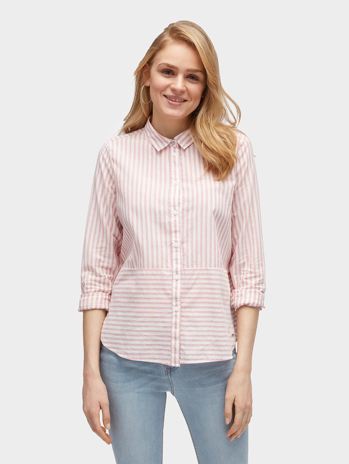 Tom Tailor Denim Langarmbluse Bluse Im Streifenmix Online Kaufen Otto