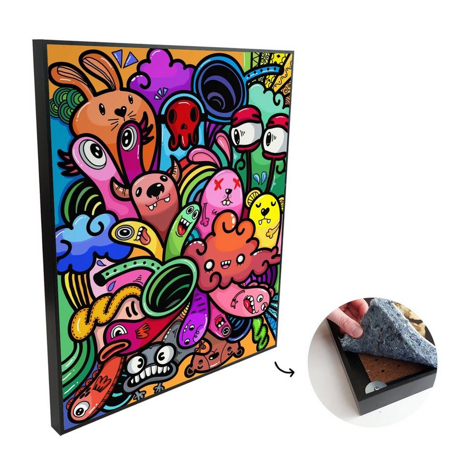 Muchowow Akustikplatte Design Monster Regenbogen Lustig Mädchen