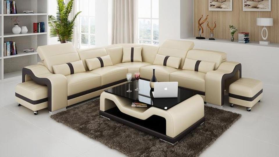 JVmoebel Ecksofa, Desing Ecksofa Sofa Couch Leder Eck L Form ...