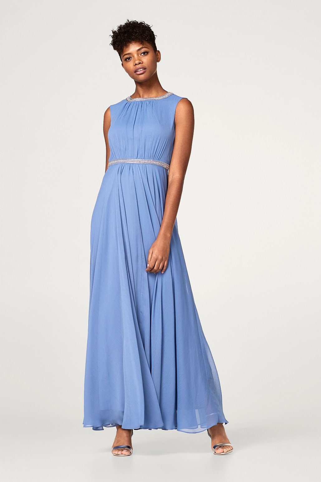 Esprit Collection Maxikleid Aus Crinkle Chiffon Mit Pailletten Dekor