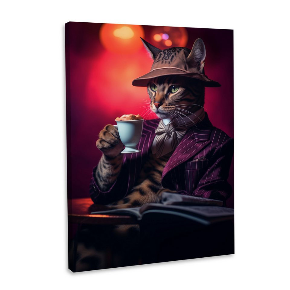 Hustling Sharks Leinwandbild Katze Bild Als Xxl Leinwandbild Mr Cat